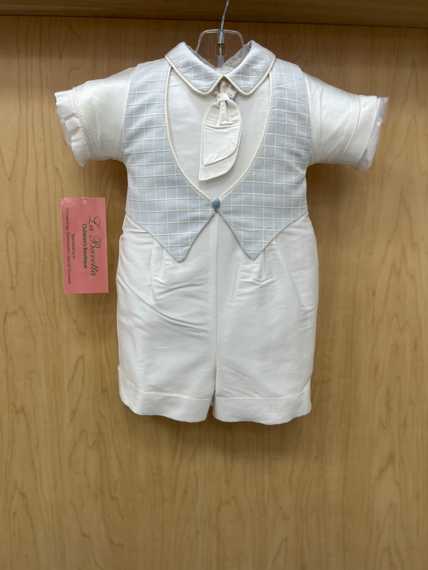 Piccolo Bacio Blue Felix shorts christening/ baptism suit – labavettainc